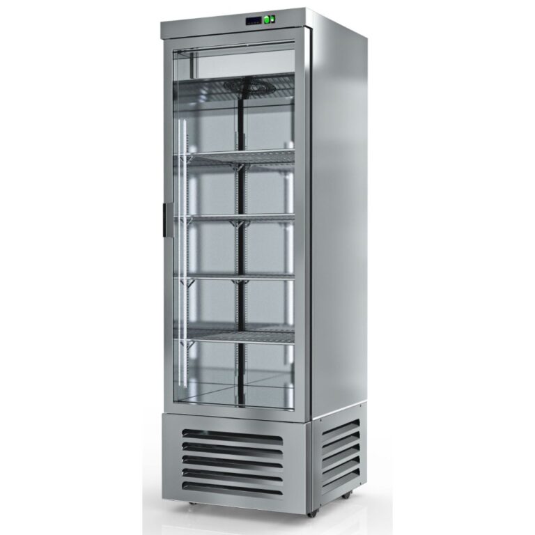 Хладилник с една стъклена врата , с долен ком ⊶ SS-077-V